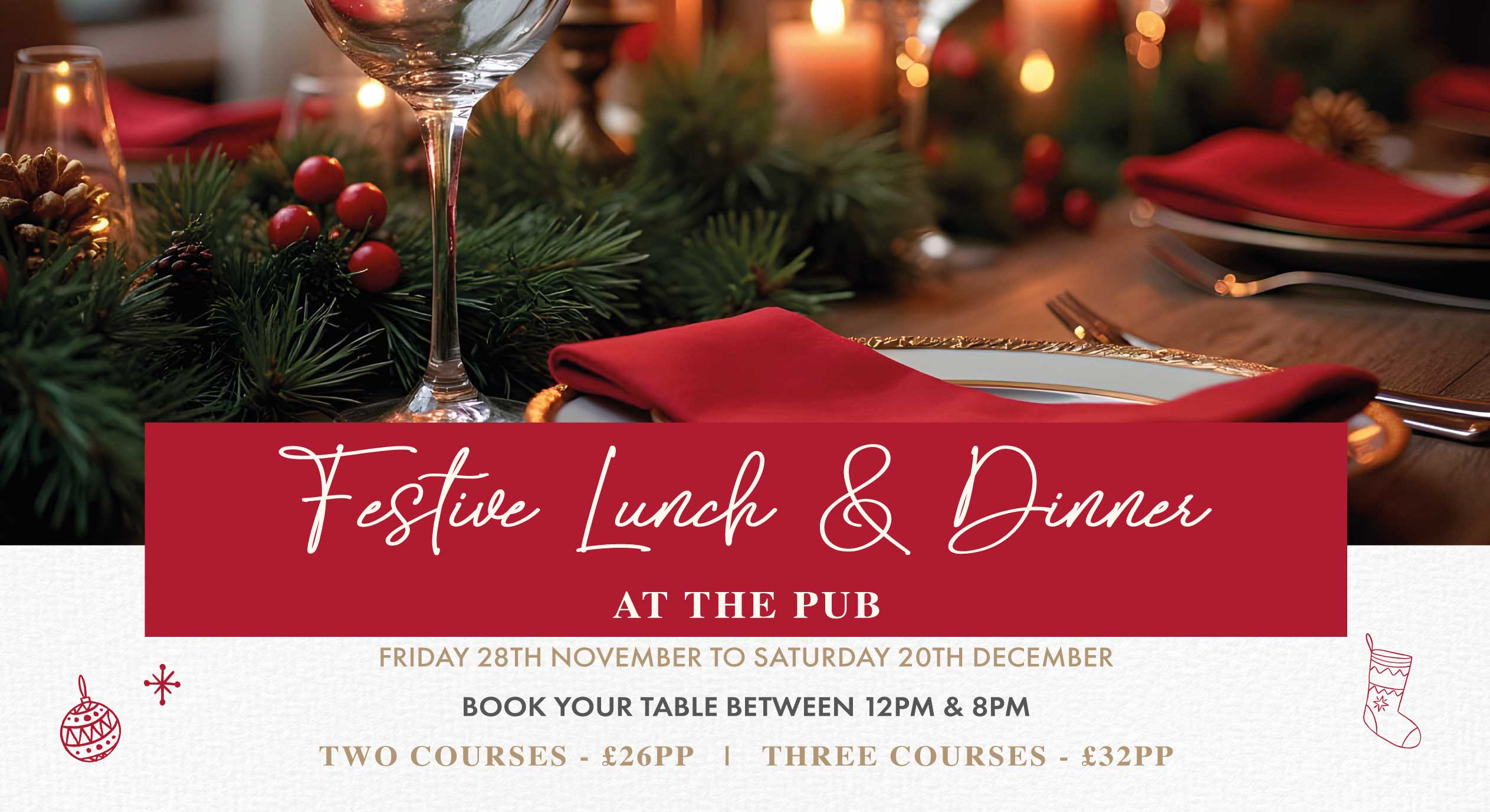 Festive Lunch & Dinner at The Pub | Holland Hall